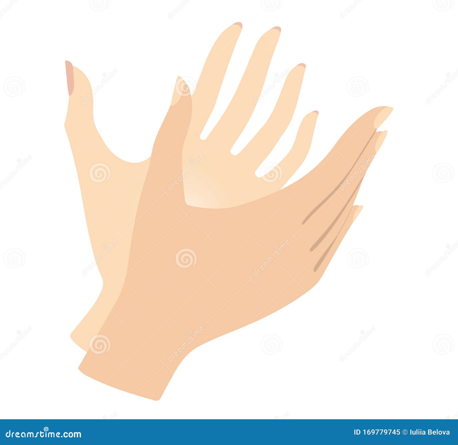 Set of Female Hands Gestures. Women Hands Illustration Stock ...