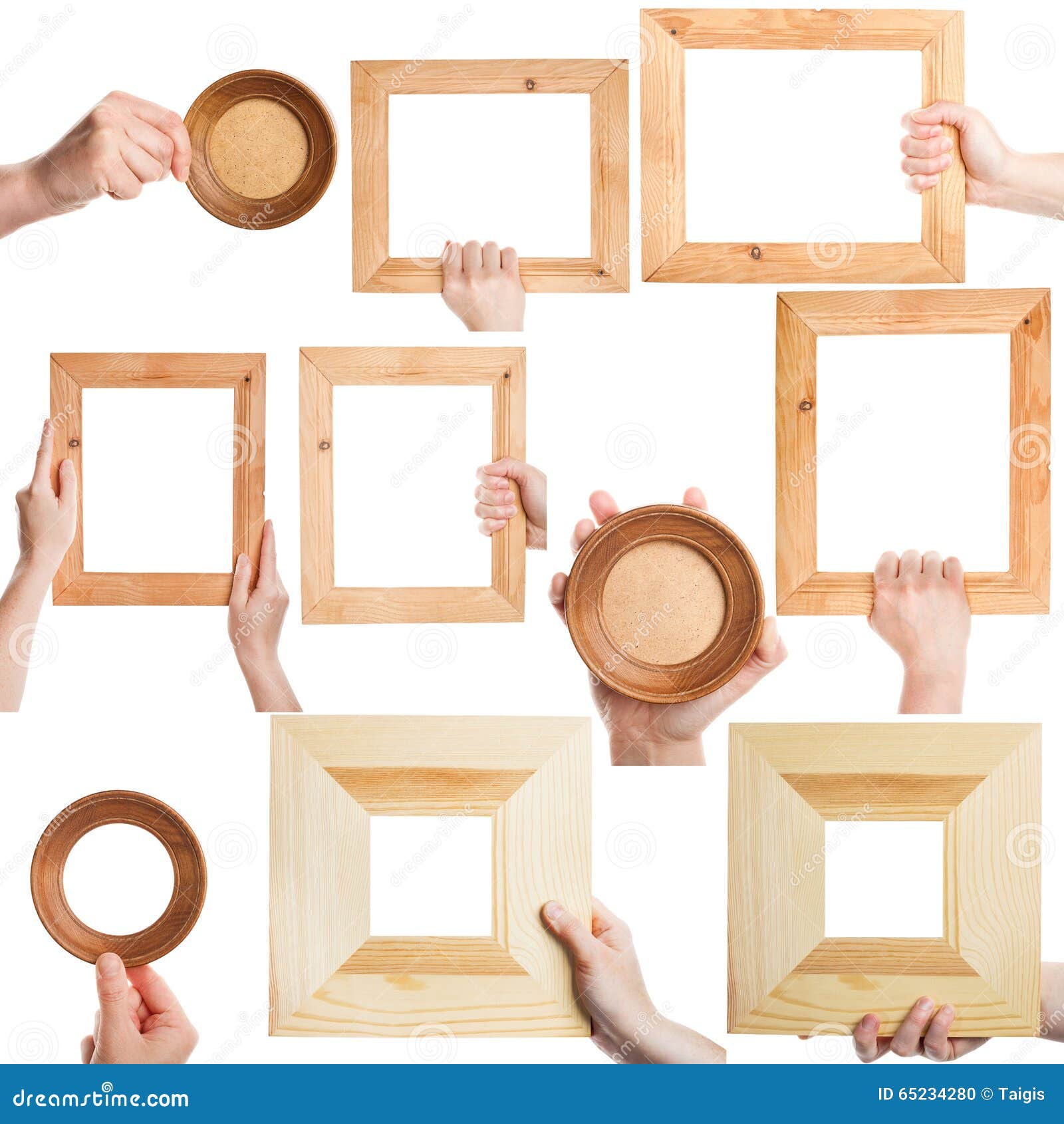 Set of Female Hands Holding Frames Stock Photo - Image of abstract ...