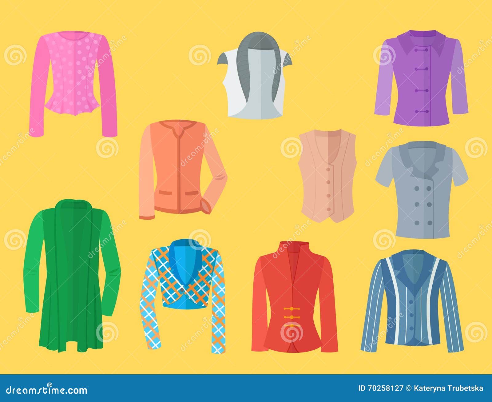 Set Of Female Jackets Stock Vector Illustration Of Bolero 70258127