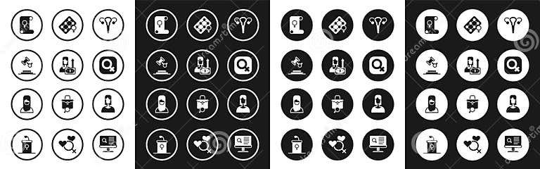 Set Female Reproductive System Money Growth Woman Rights Feminism