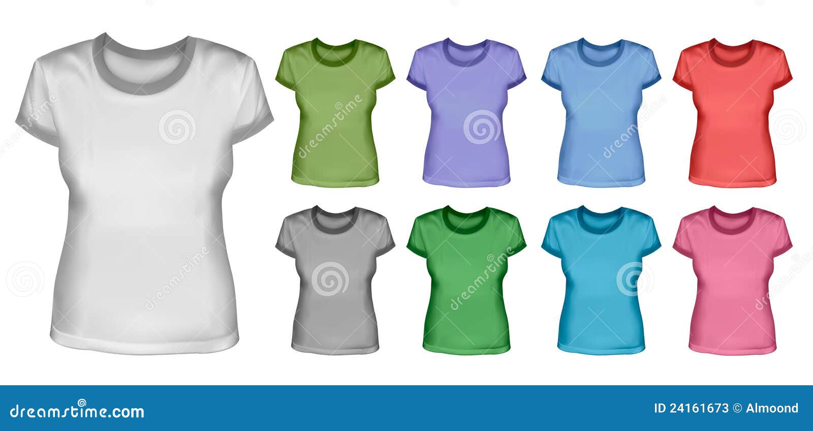 Set of Female Shirts Vector Stock Vector - Illustration of active ...