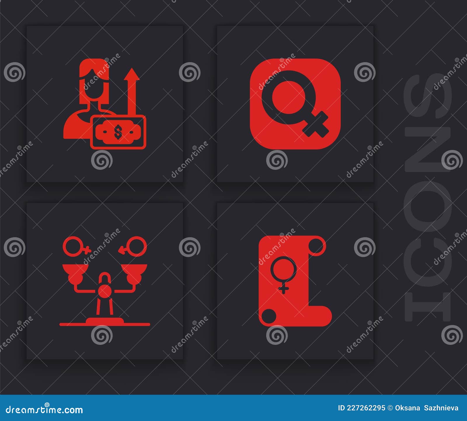 Set Feminism Money Growth Woman Female Gender And Gender Equality