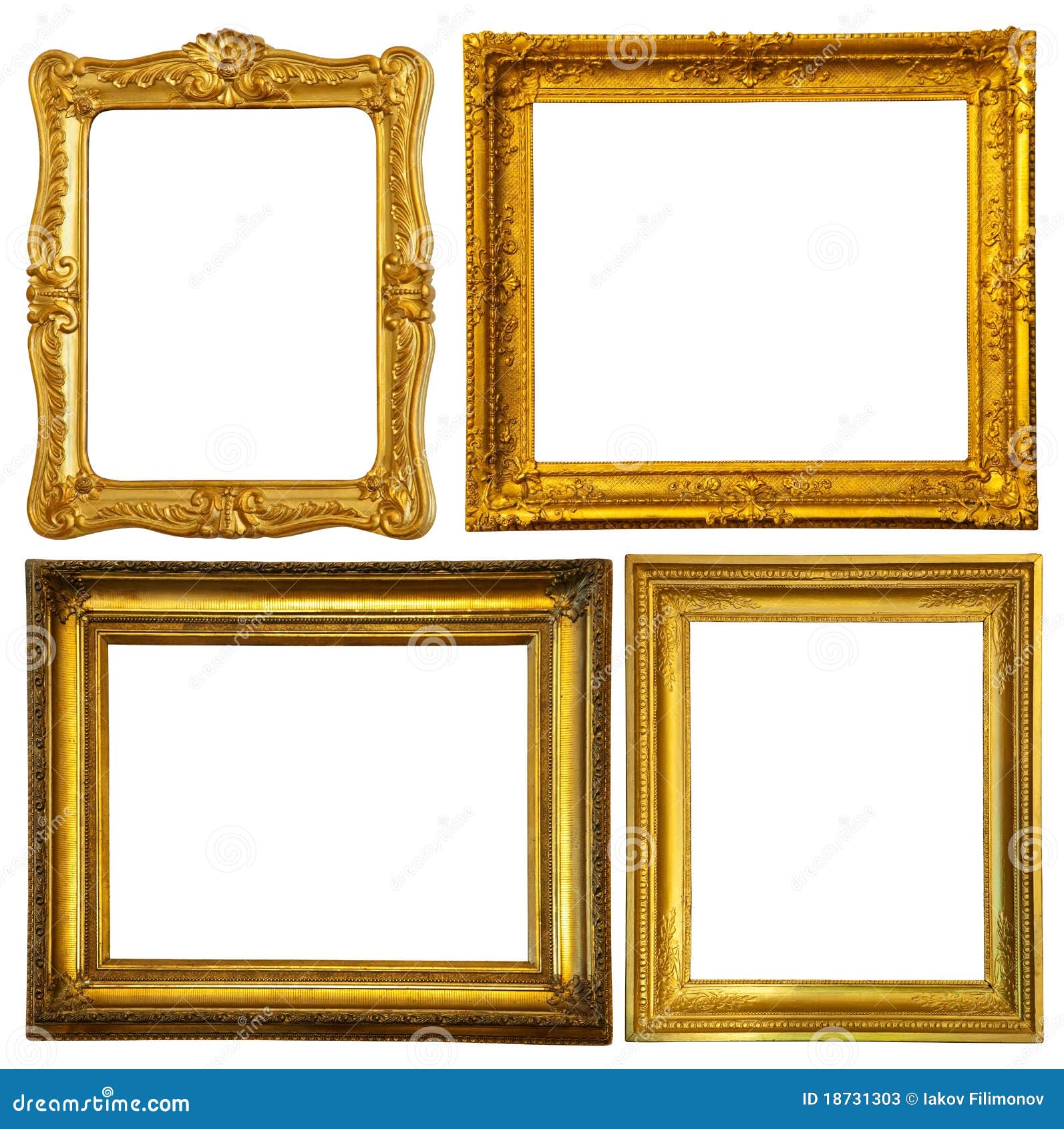Set of few gold frame stock image. Image of design, background - 18731303