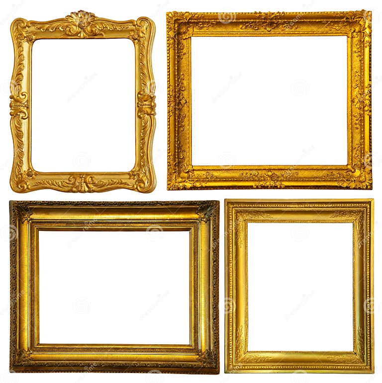 Set of few gold frame stock image. Image of design, background - 18731303