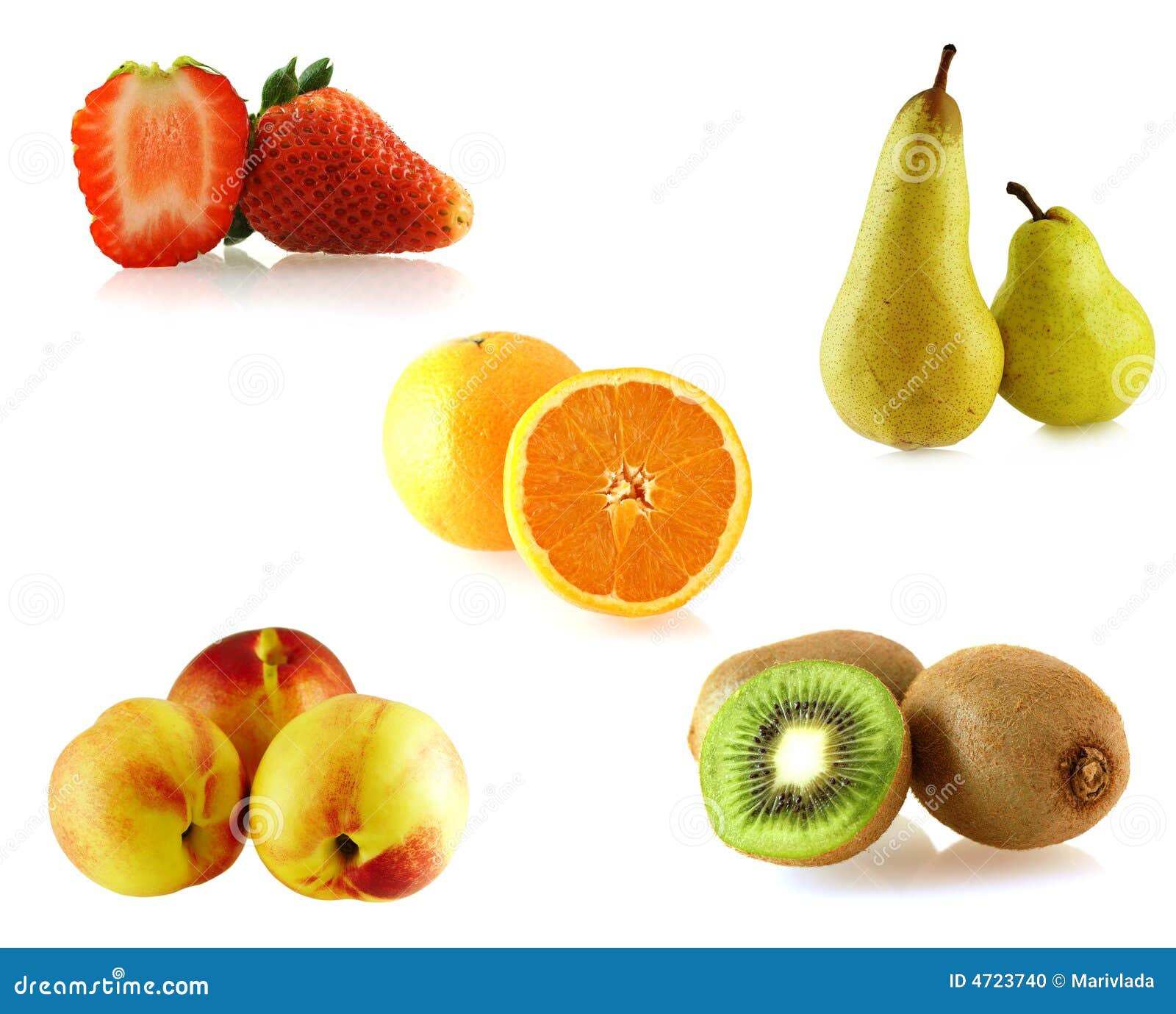 Set of a Few Isolated on White Fruites Stock Photo - Image of health ...