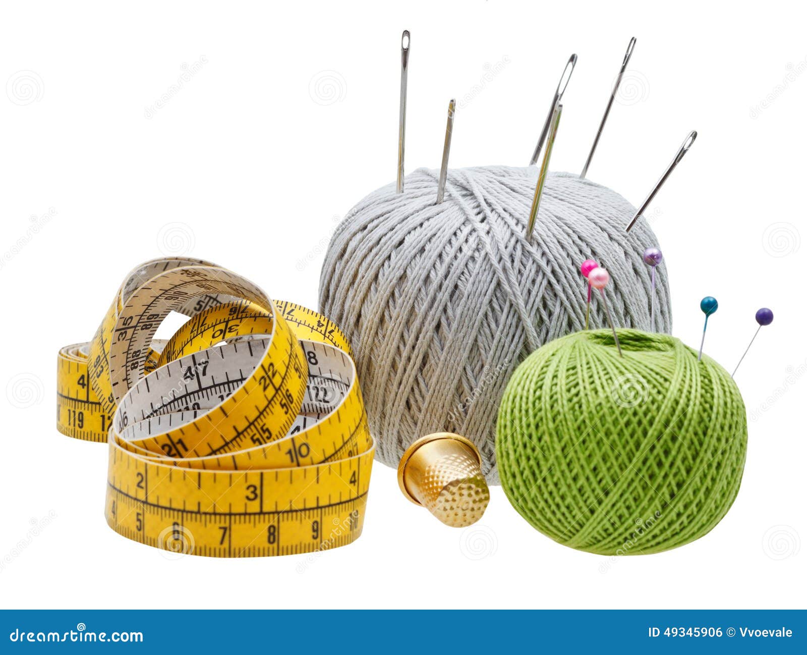 Set from Few Sewing Objects Isolated on White Stock Photo - Image of ...