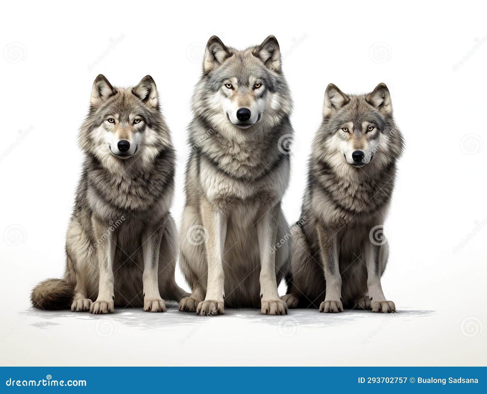 Ai Generated Illustration Wildlife Concept of Set of Few Wolves Over ...