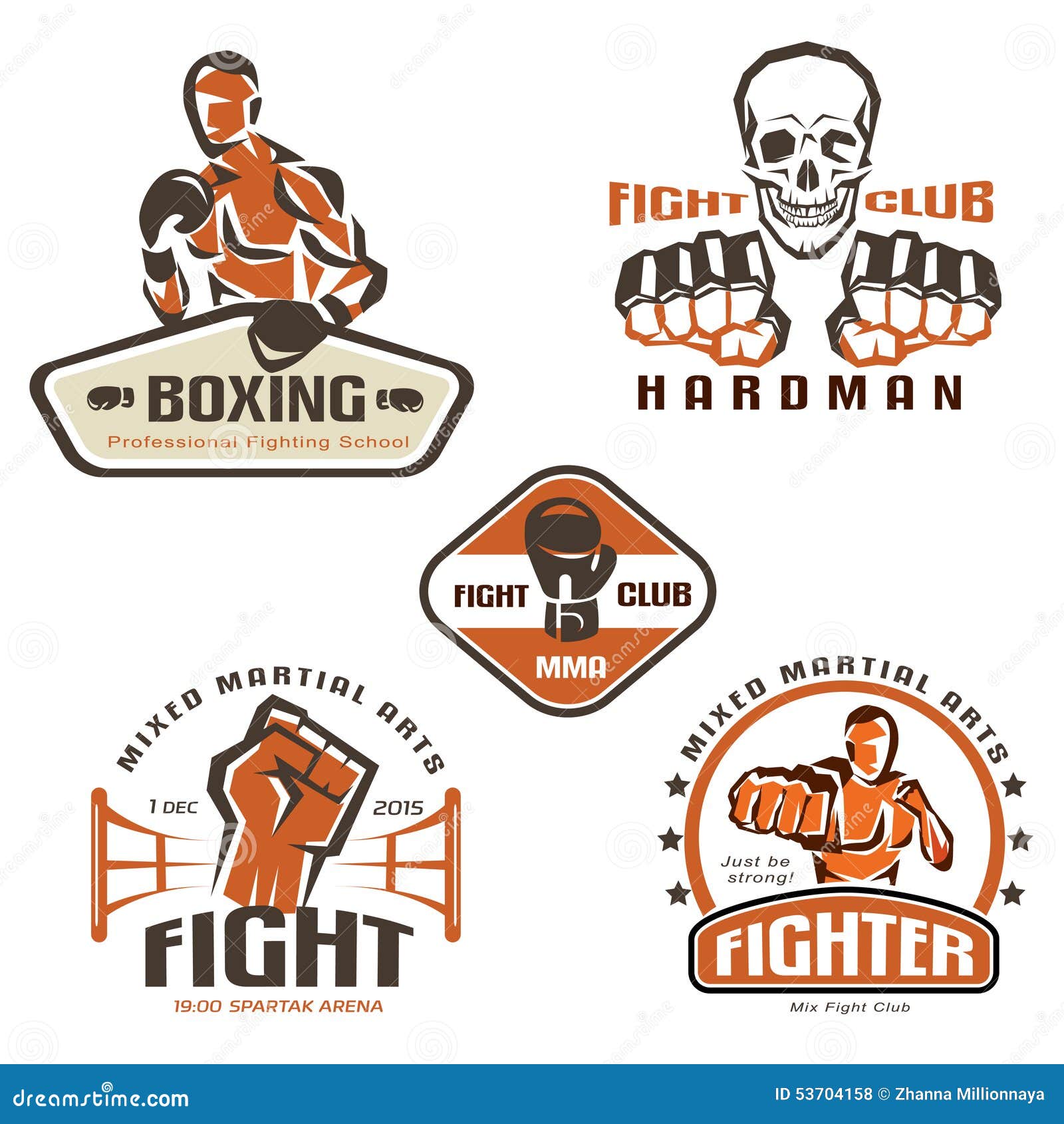 Set of Fighting Club Emblems, MMA Stock Vector - Illustration of banner ...