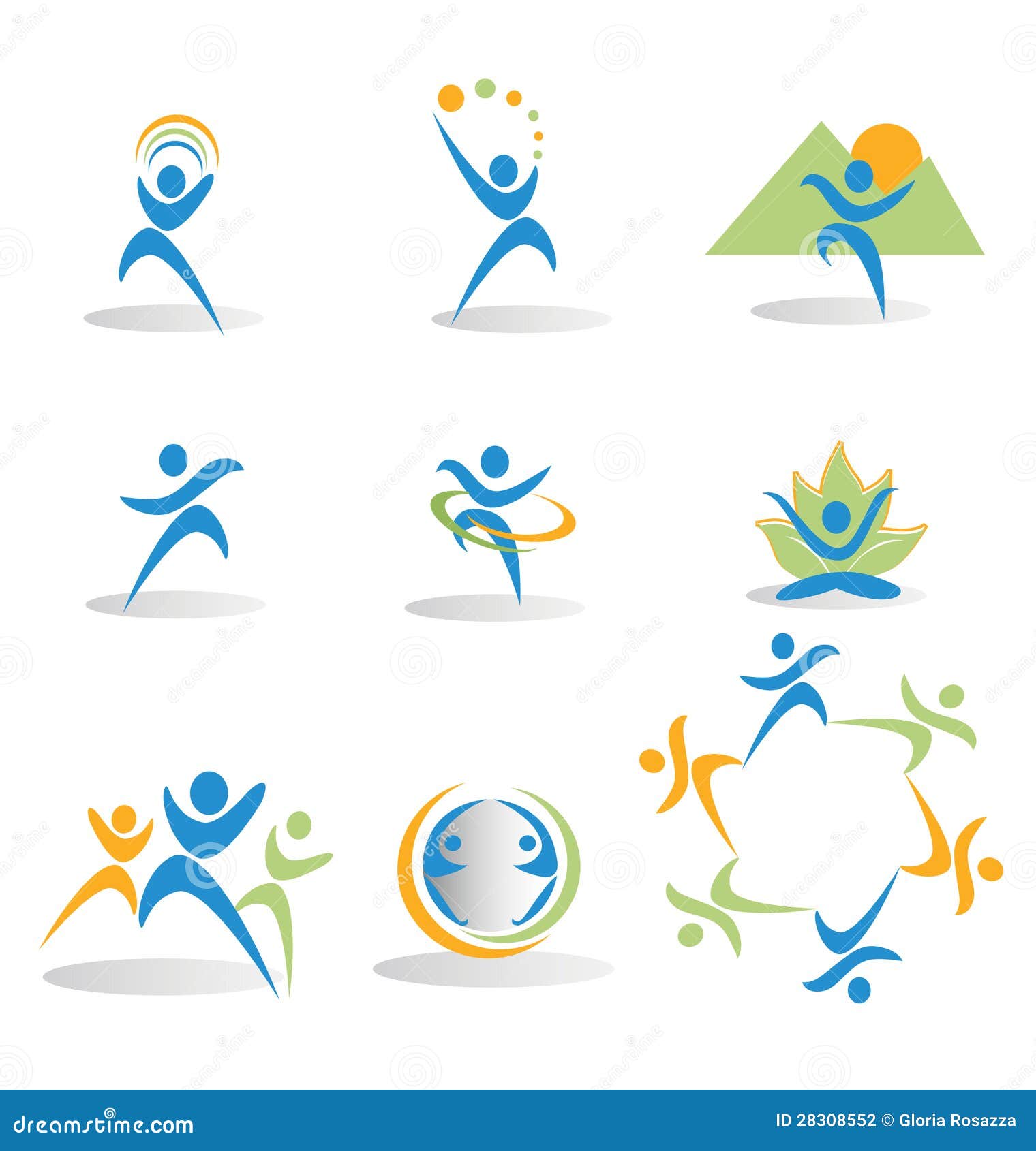 Set of Figures in Business and Social Icons Logos Stock Vector ...