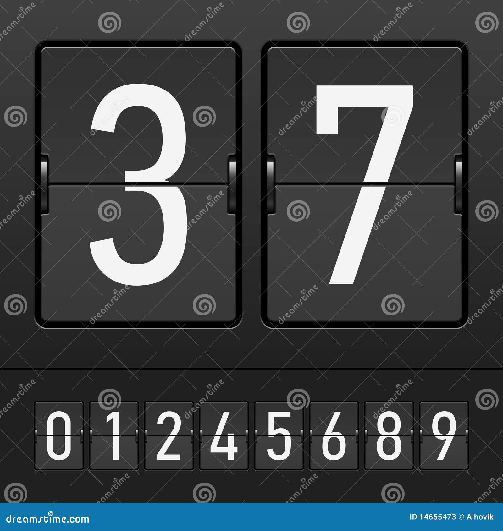 Set of Figures on a Mechanical Scoreboard Stock Vector - Illustration ...