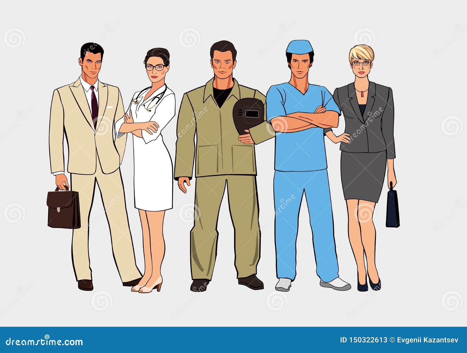 Various Professions Avatars Set Vector Illustration | CartoonDealer.com ...