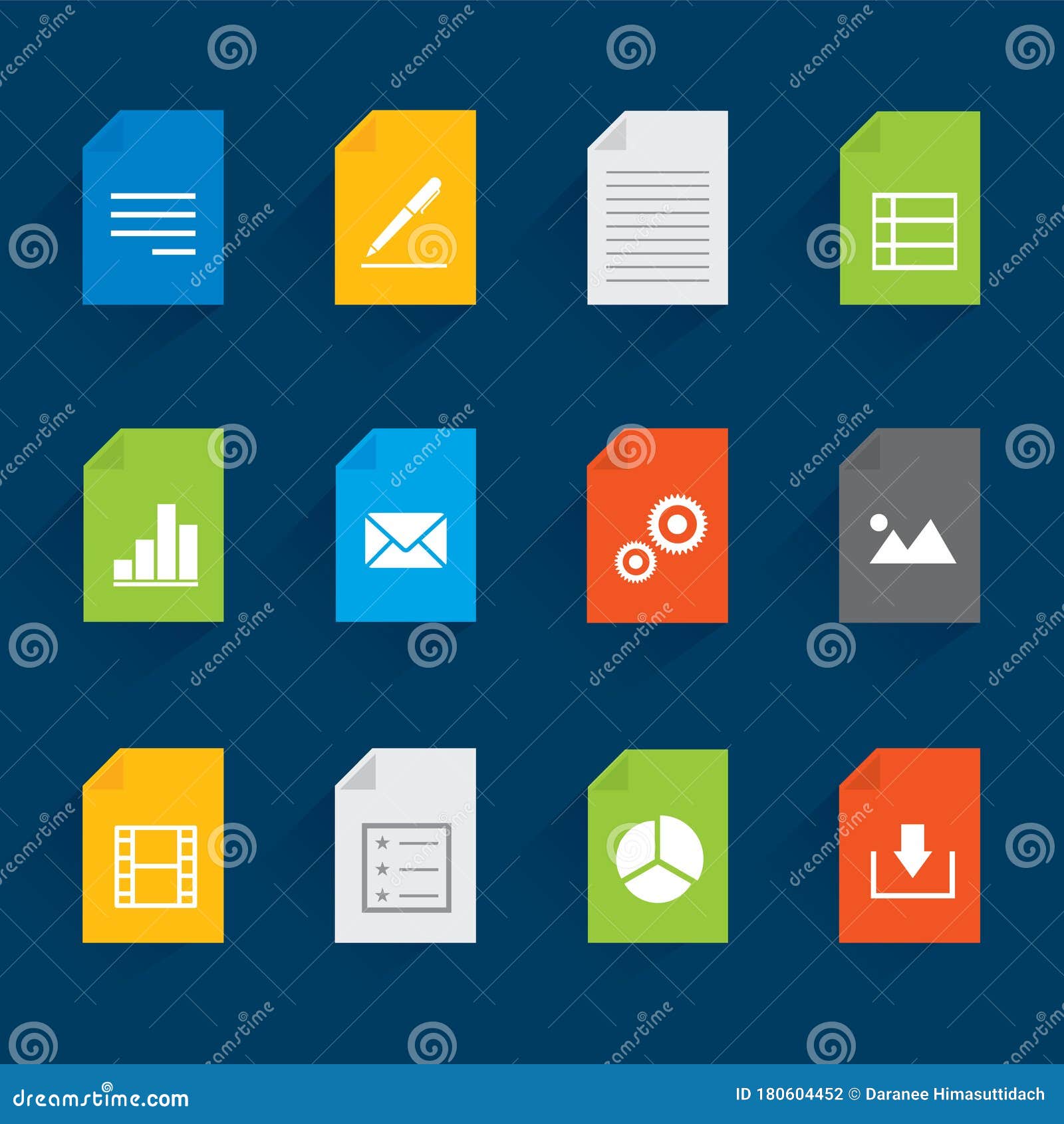 Set of File and Document Icon for Website or Application on Mobile ...