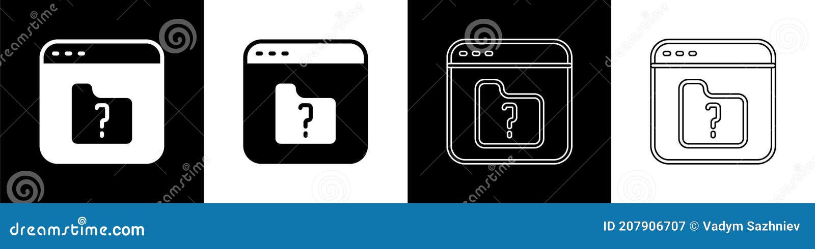 Set File Missing Icon Aislado En Fondo Blanco Y Negro. Vector Stock de ...