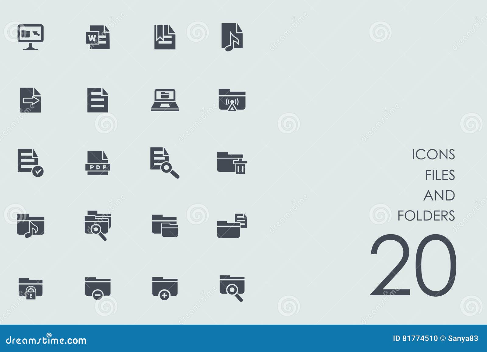 Set of Files and Folders Icons Stock Vector - Illustration of digital ...