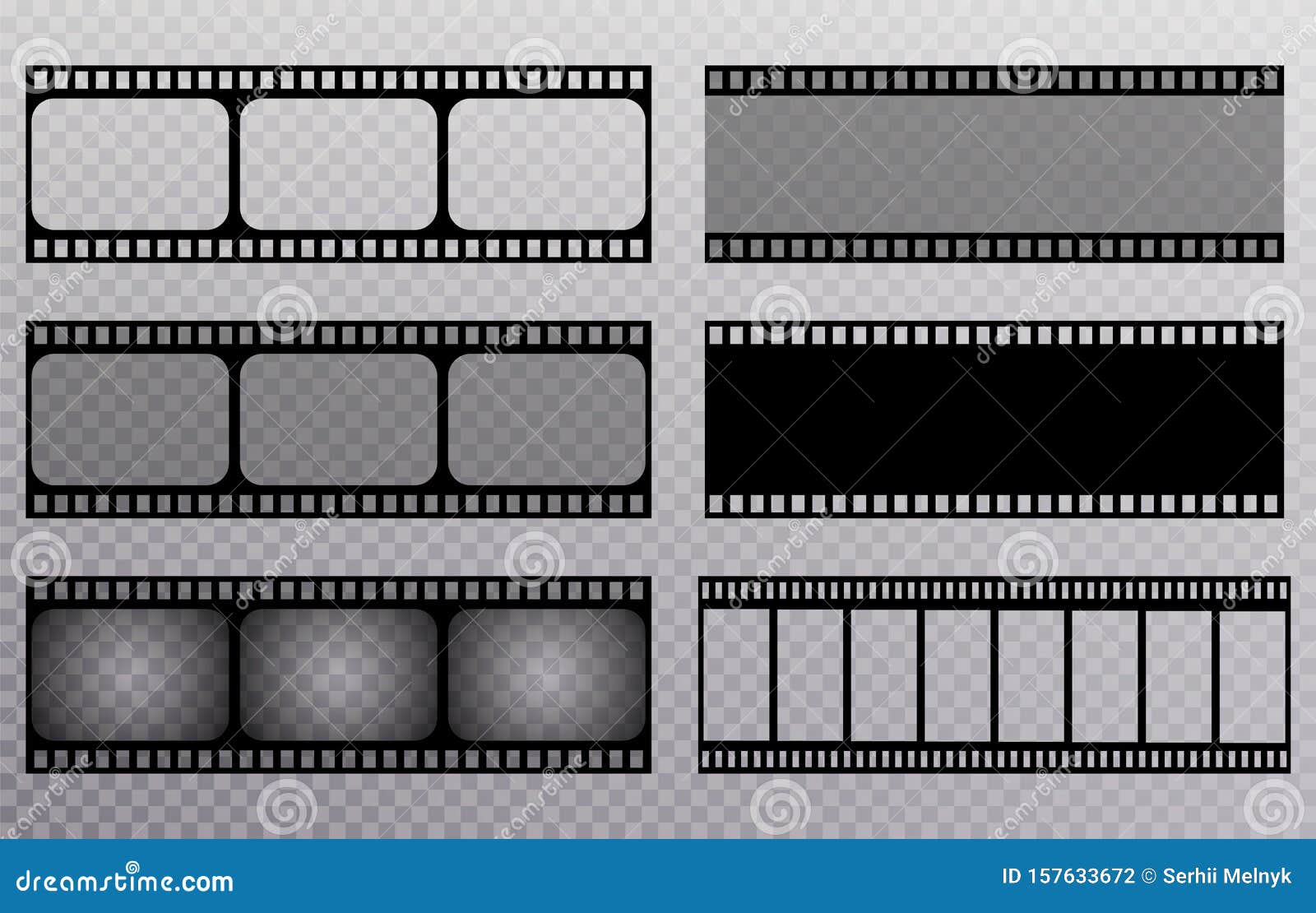 Set of Film Frame, Vector Illustration Stock Vector - Illustration of ...