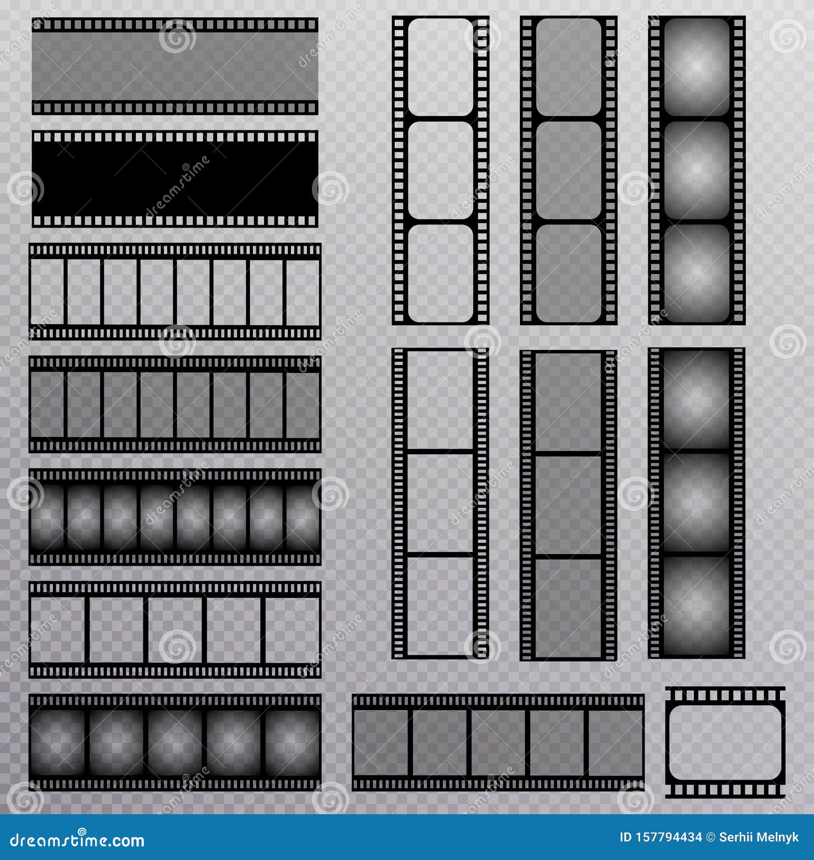 Set of Film Frame, Vector Illustration Stock Vector - Illustration of ...