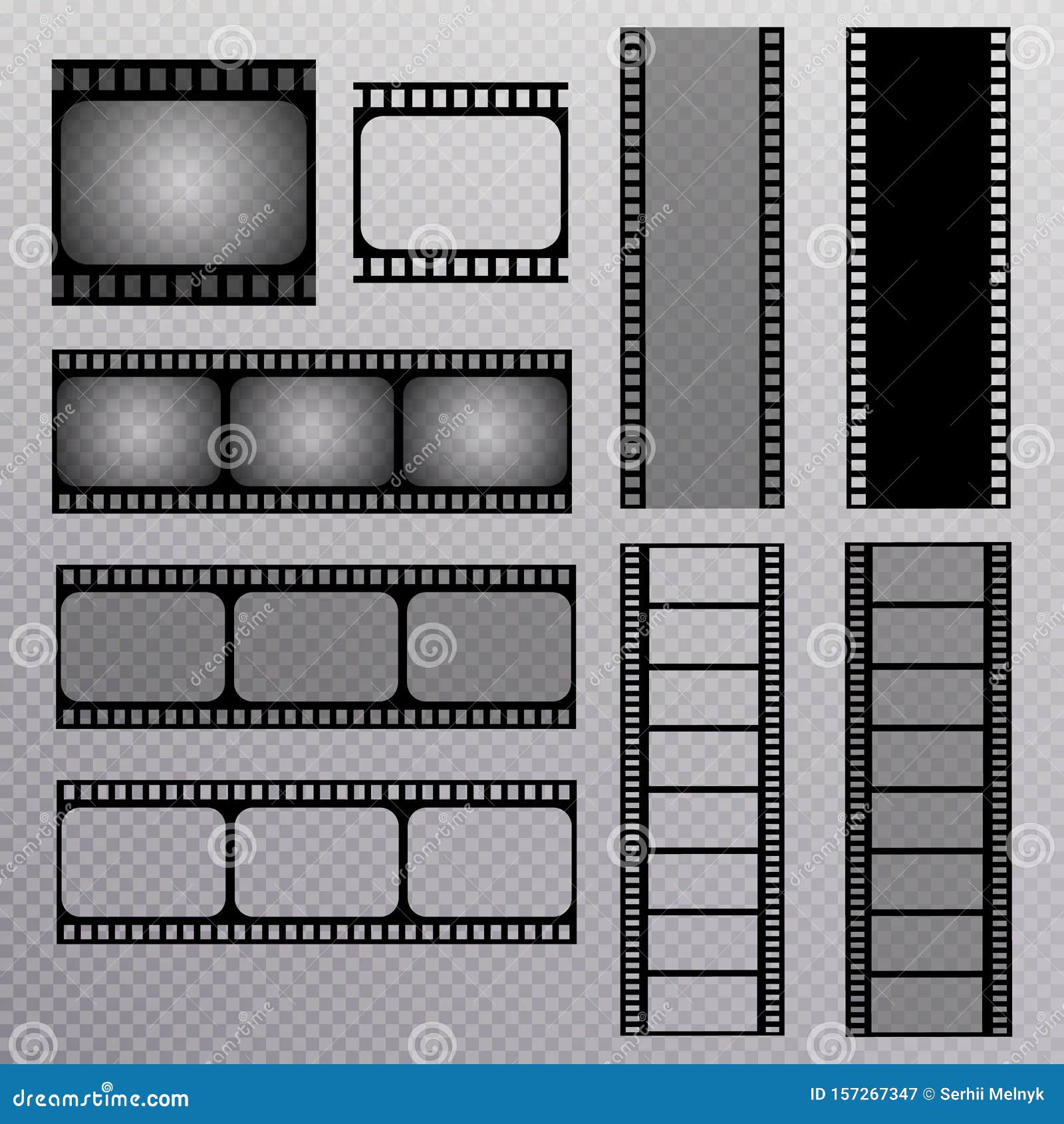 Set of Film Frame, Vector Illustration Stock Vector - Illustration of ...