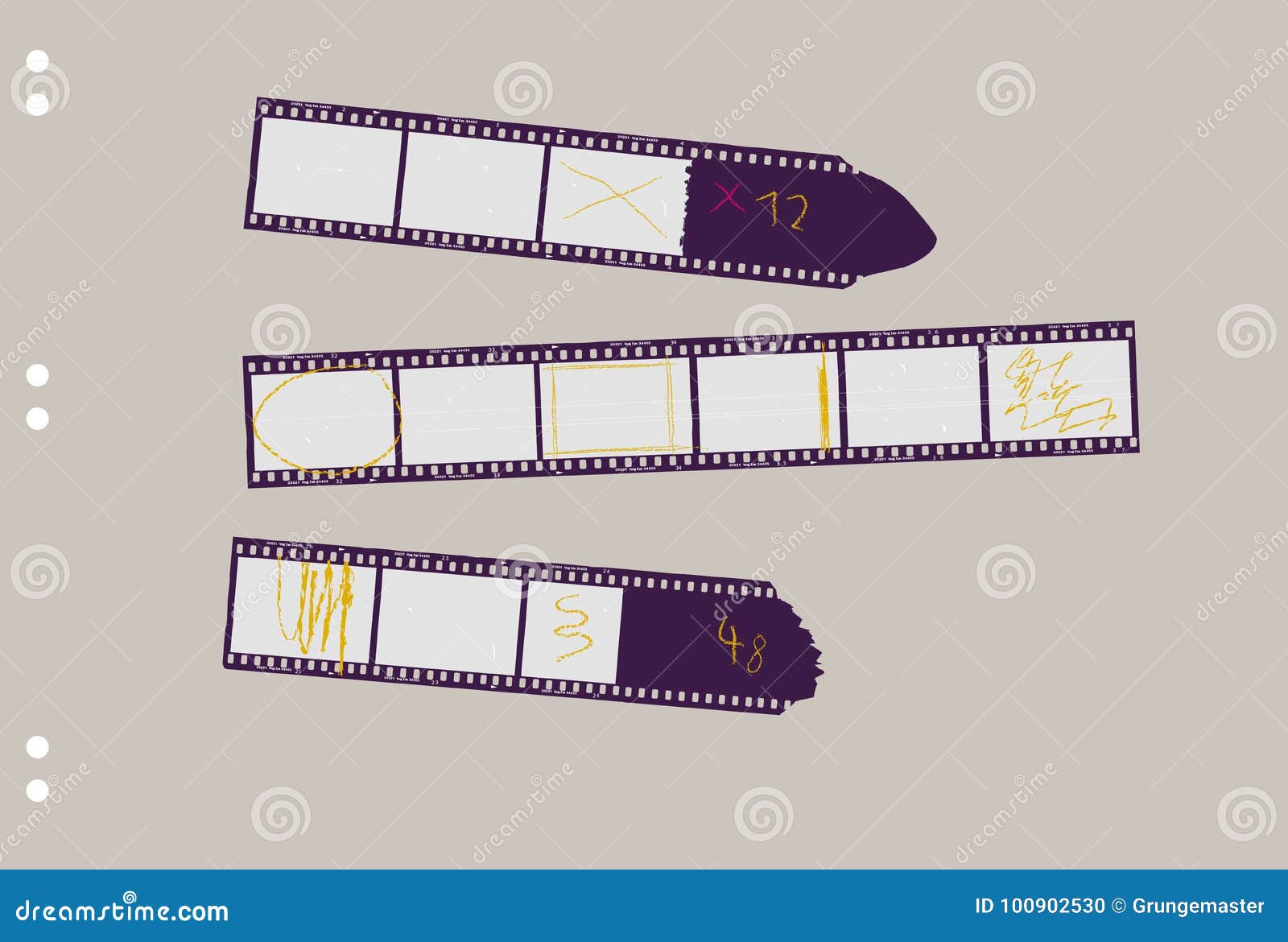 Set of Film Stripes, with Marks Photo Frames Stock Vector ...