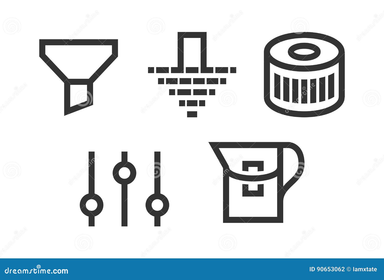 Set filter icons stock vector. Illustration of container - 90653062