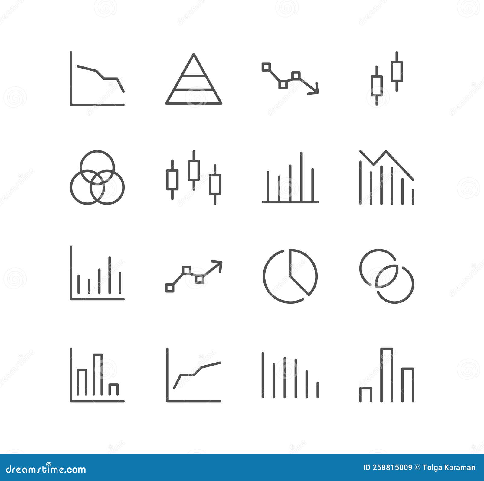 Set of Finance and Chart Icons, Graph, Diagram, Arrow, Growth. Stock ...