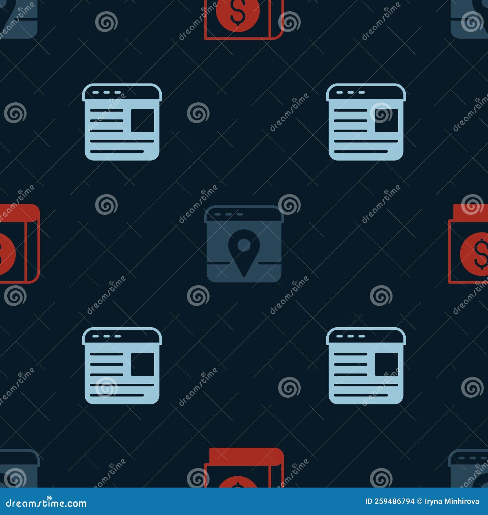 Set Financial Book, Infographic of City Map and Advertising on Seamless ...