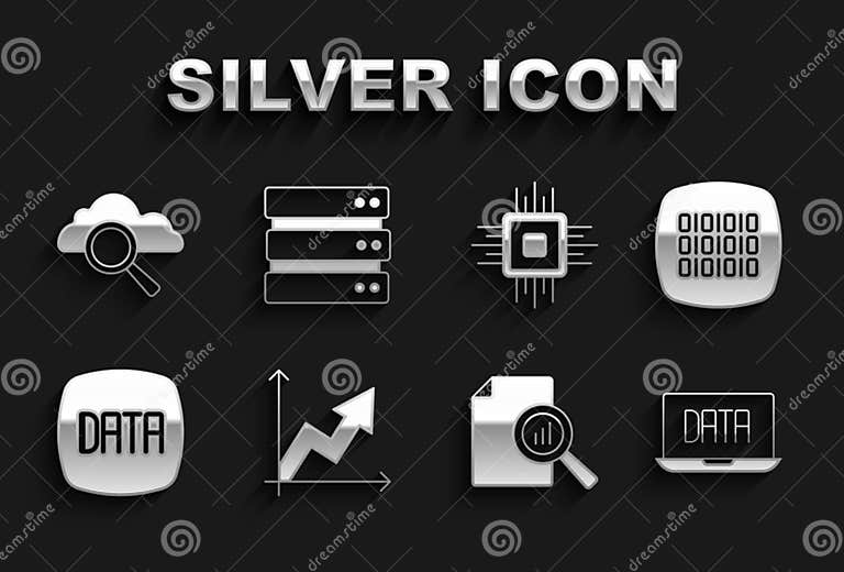 Set Financial Growth, Binary Code, Data Analysis, Document with Graph Chart, Processor CPU ...