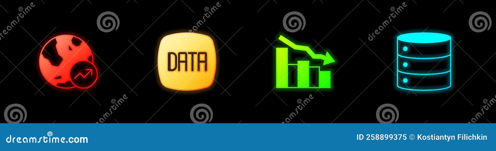 Set Financial Growth, Data Analysis, Decrease and Server Icon. Vector ... Set Financial Growth, Data Analysis, Decrease and Server Icon. Vector ...