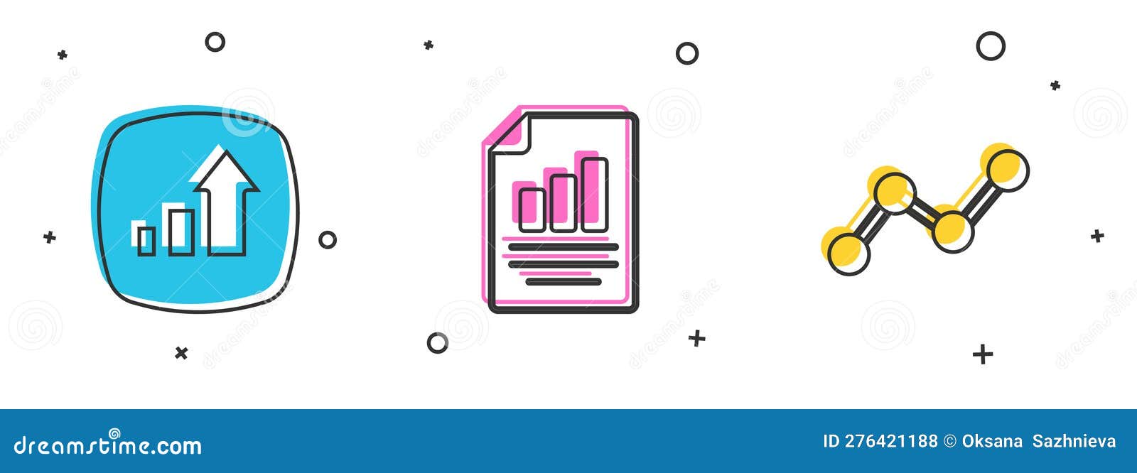 Set Financial Growth, Document with Graph Chart and Graph Infographic ... Set Financial Growth, Document with Graph Chart and Graph Infographic ...