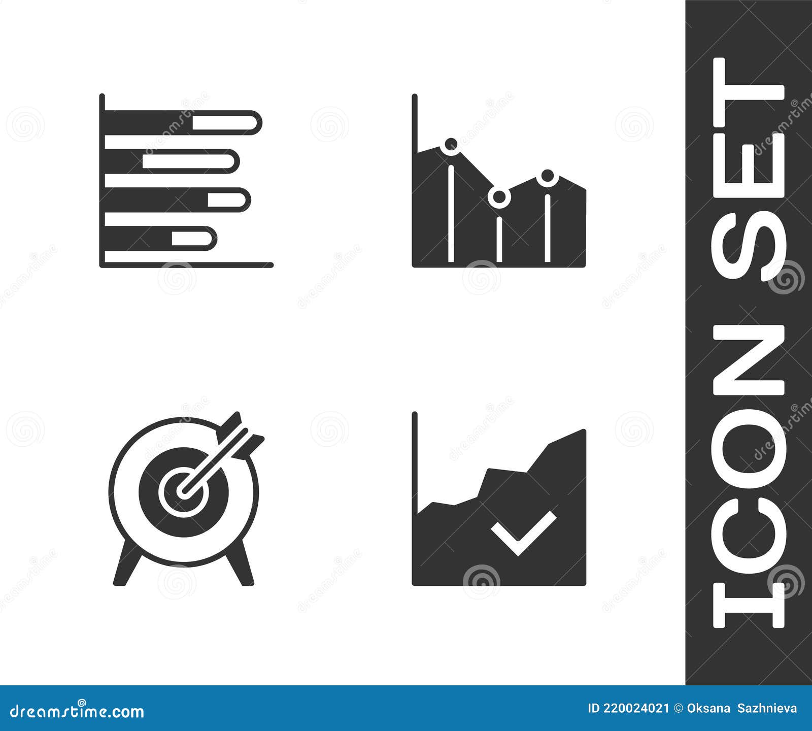 Set Financial Growth Increase, Pie Chart Infographic, Target and Icon ...