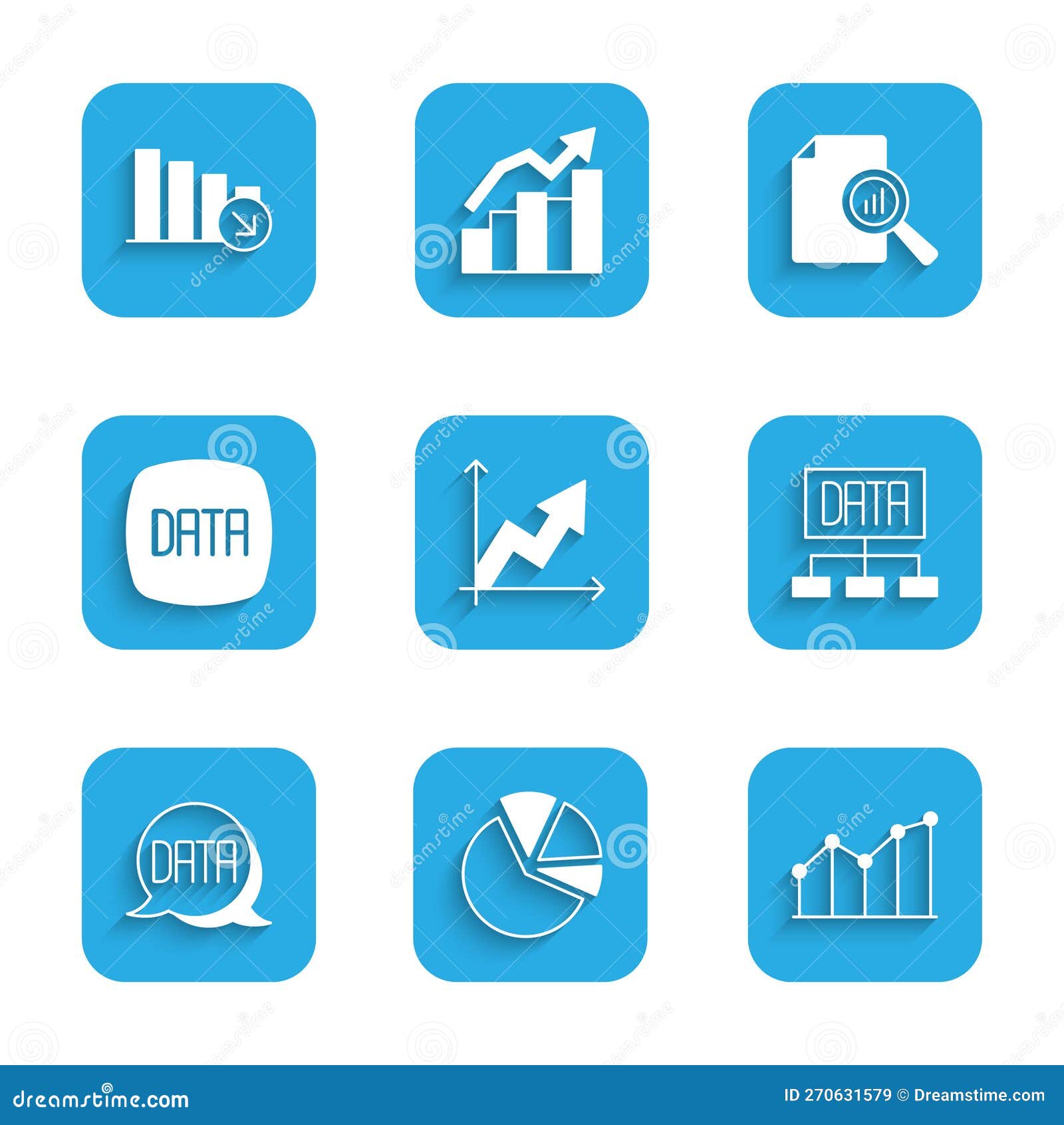 Set Financial Growth, Pie Chart Infographic, Data Analysis, Document with and Decrease Icon ...
