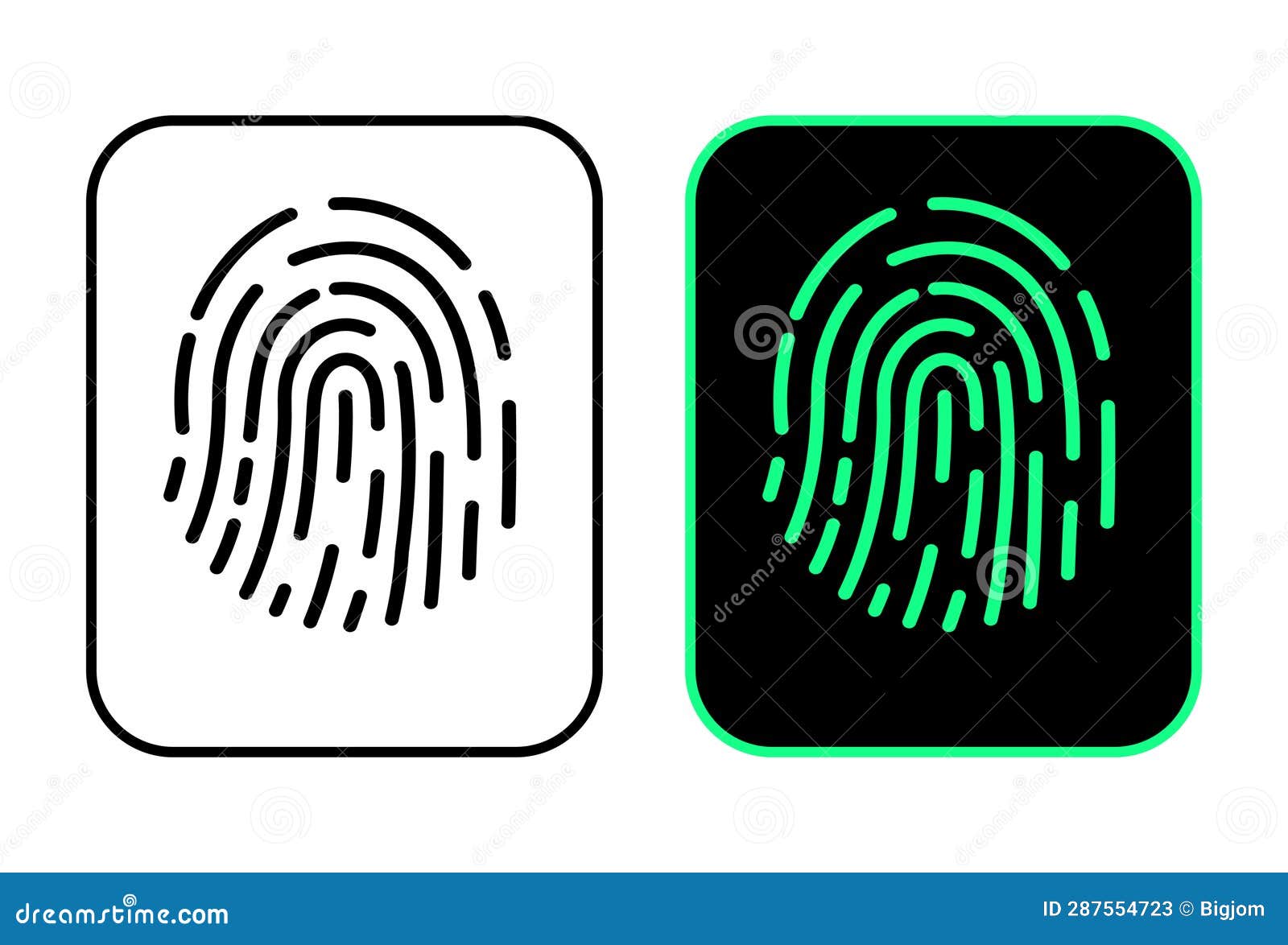 Set Fingerprint Scanning Icon Sign. Vector Illustration Stock ...