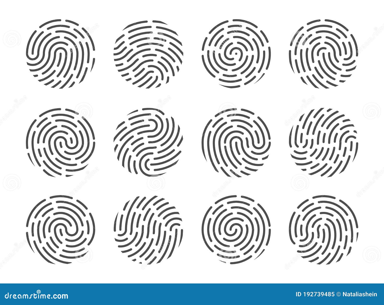 Set of Fingerprints Isolated on a White Background Stock Vector ...