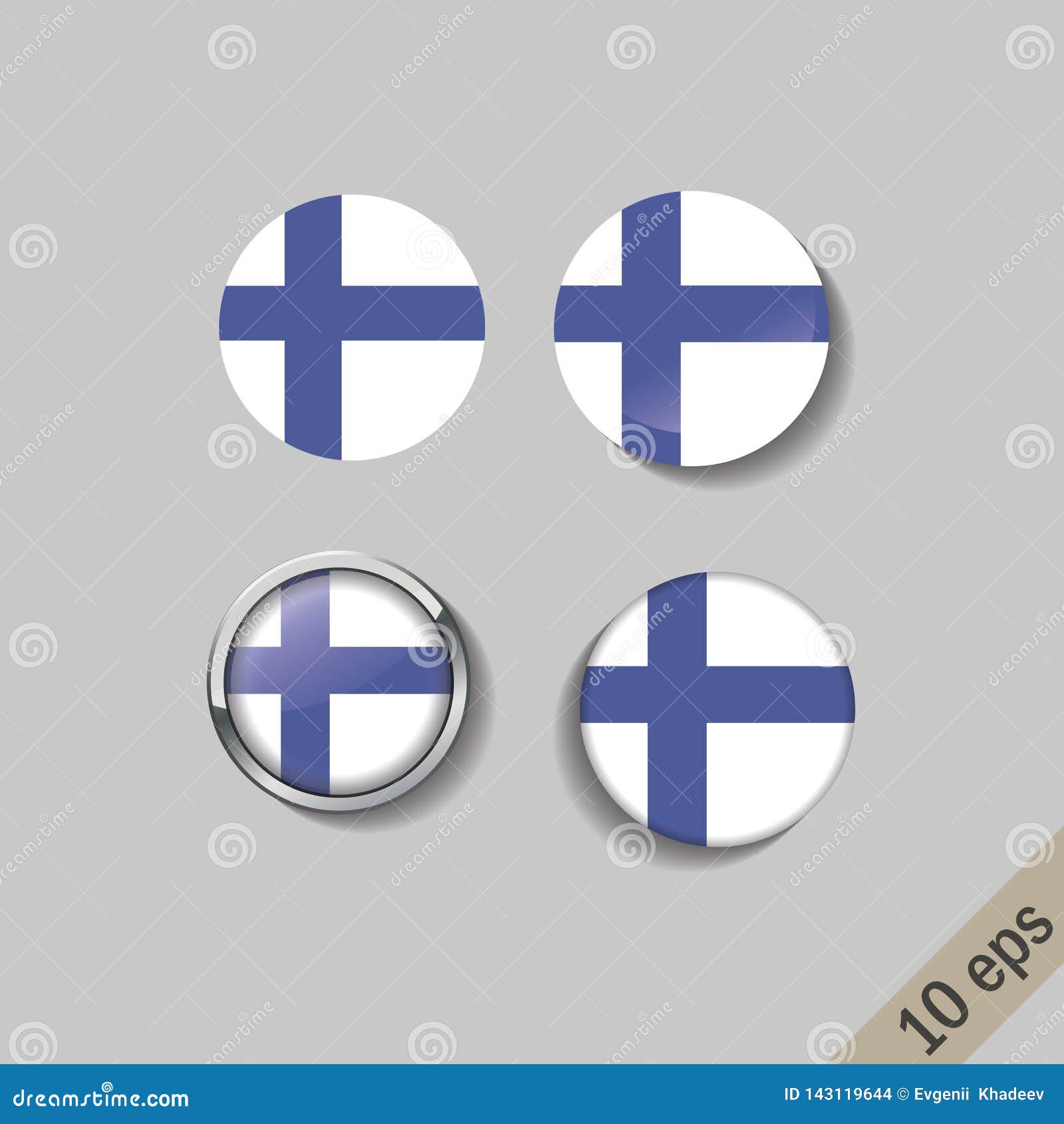 Set of FINLAND Flags Round Badges Stock Illustration - Illustration of ...