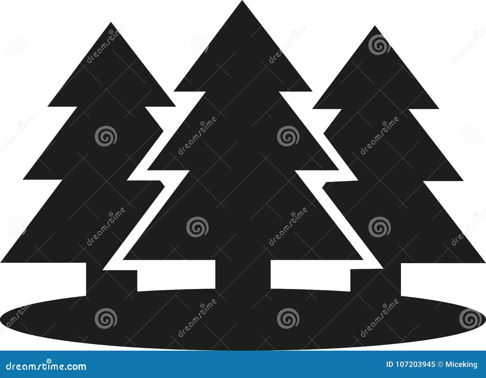 Set of Fir trees stock vector. Illustration of isolated - 107203945