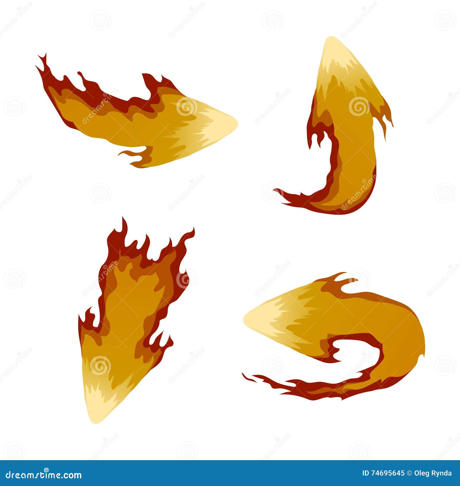 Set of fire arrows. Icons stock vector. Illustration of design - 74695645