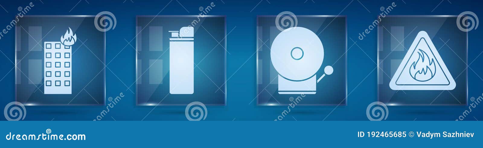 Set Fire in Burning Building, Lighter, Ringing Alarm Bell and Fire ...