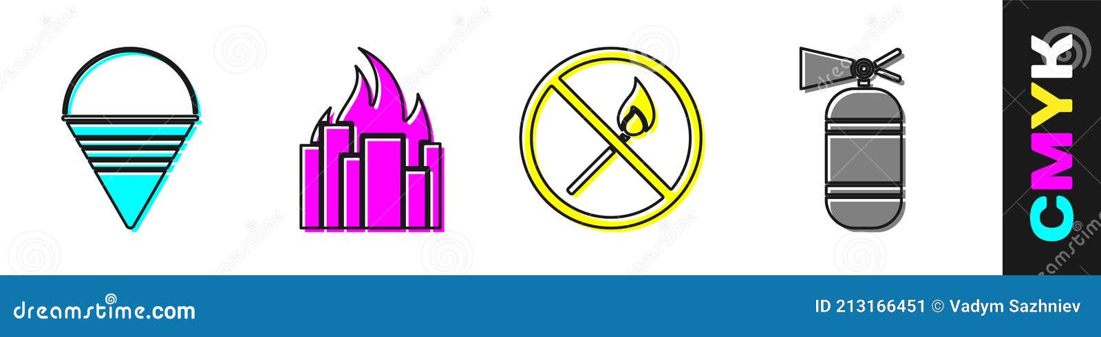 Set Fire Cone Bucket, Fire in Burning Buildings, No Fire Match and Fire ...