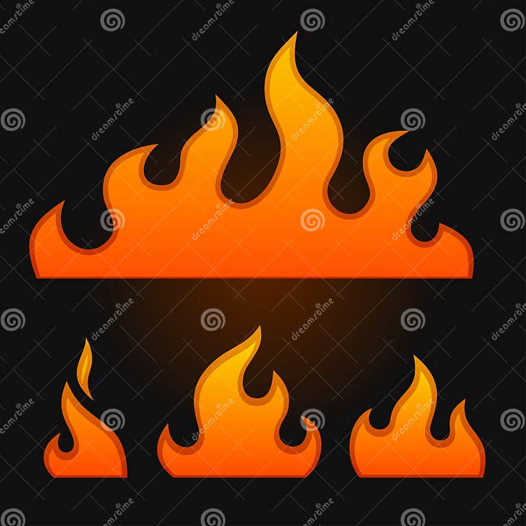 Set of fire elements stock vector. Illustration of element - 32679861