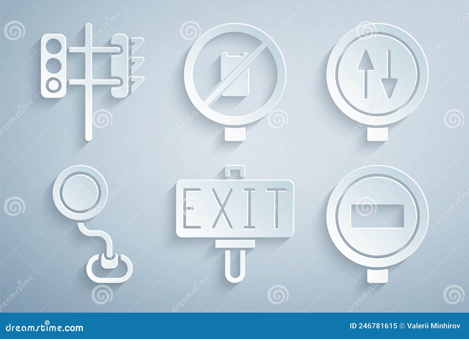 Set Fire Exit, Road Warning Two Way Traffic, Sign, Stop, No Cell Phone ...