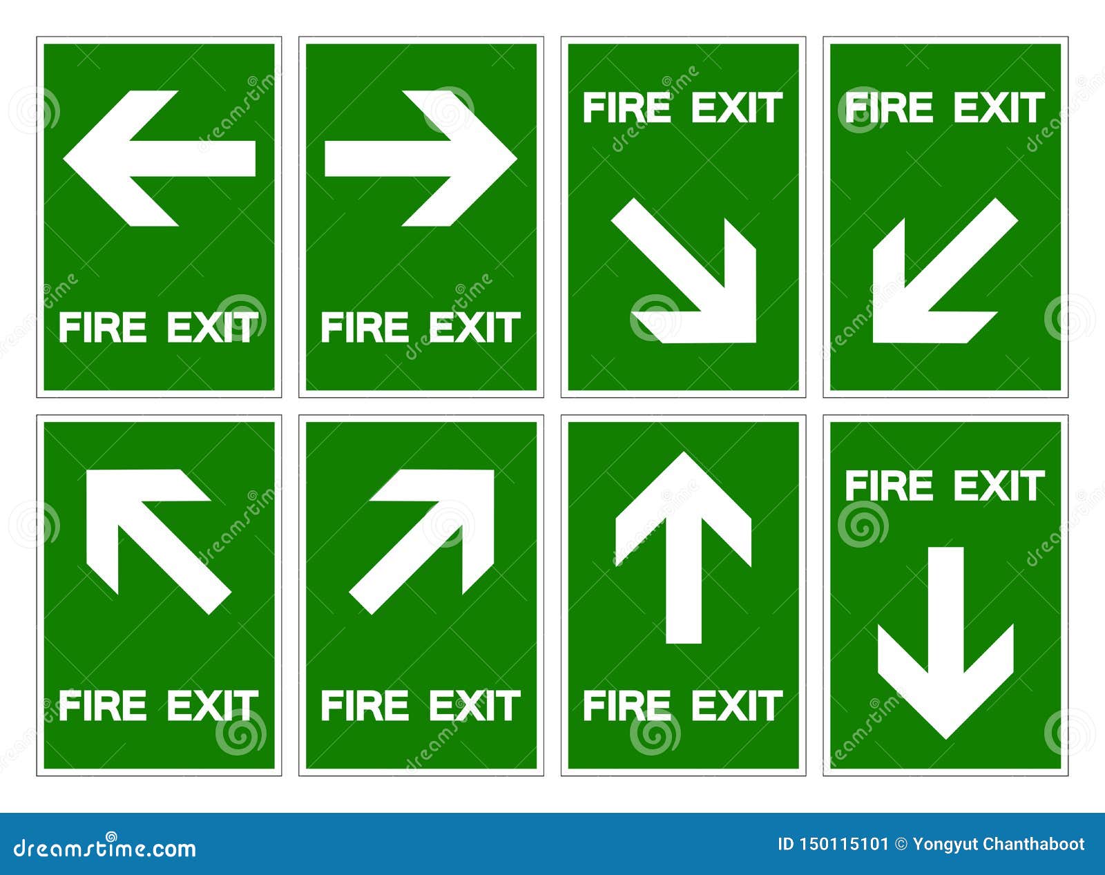Set of Fire Exit Symbol Sign ,Vector Illustration, Isolate on White ...