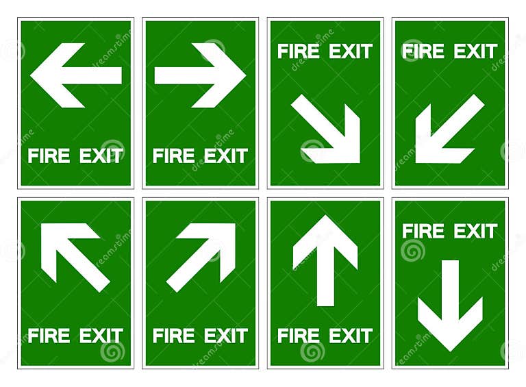 Set of Fire Exit Symbol Sign ,Vector Illustration, Isolate on White ...