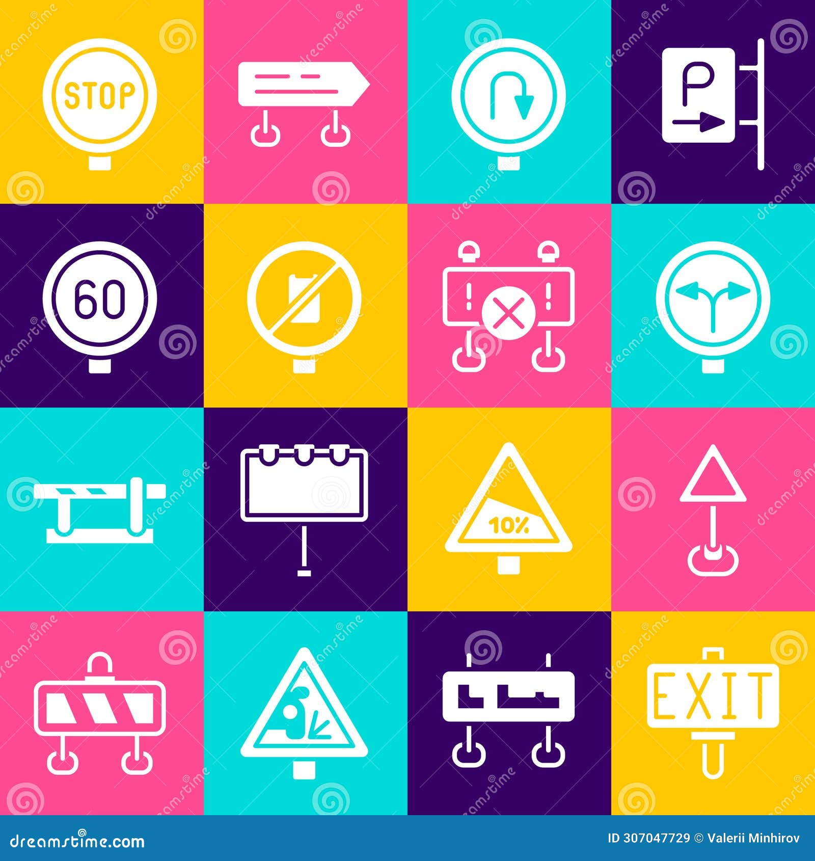 Set Fire Exit, Triangle Warning Blank, Fork the Road, Turn Back Sign ...