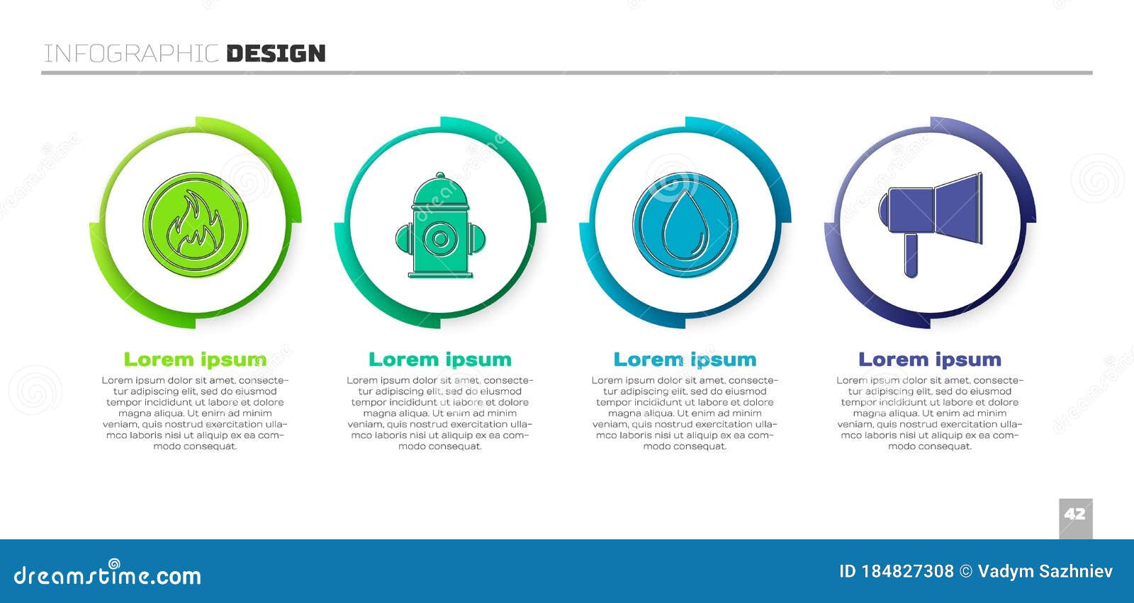 Set Fire Flame, Fire Hydrant, Water Drop and Megaphone. Business ...