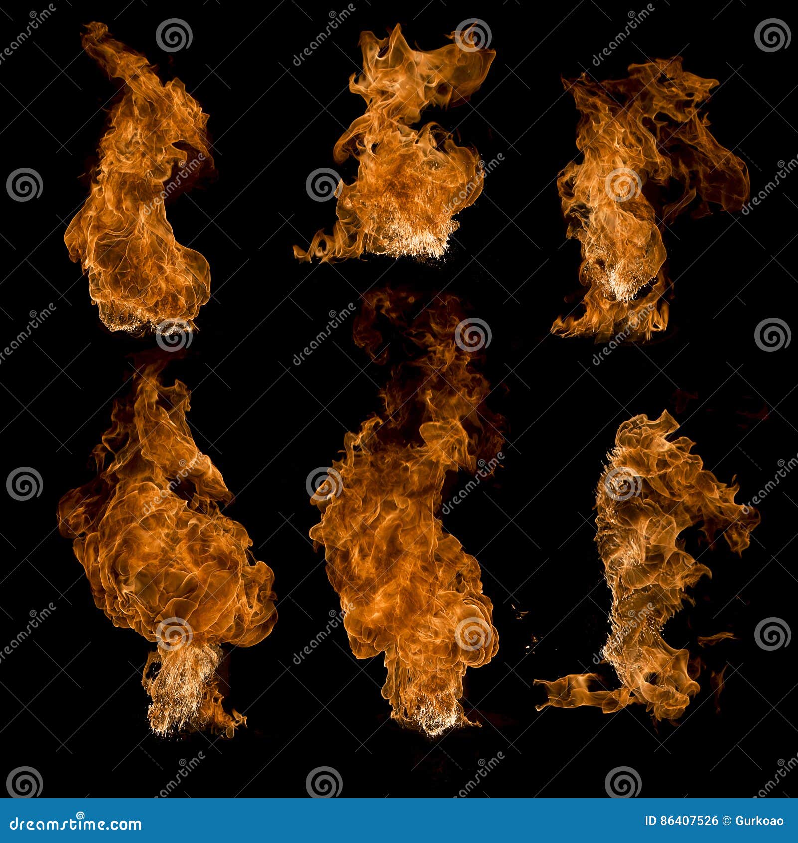 Set fire, flame isolated stock photo. Image of danger - 86407526