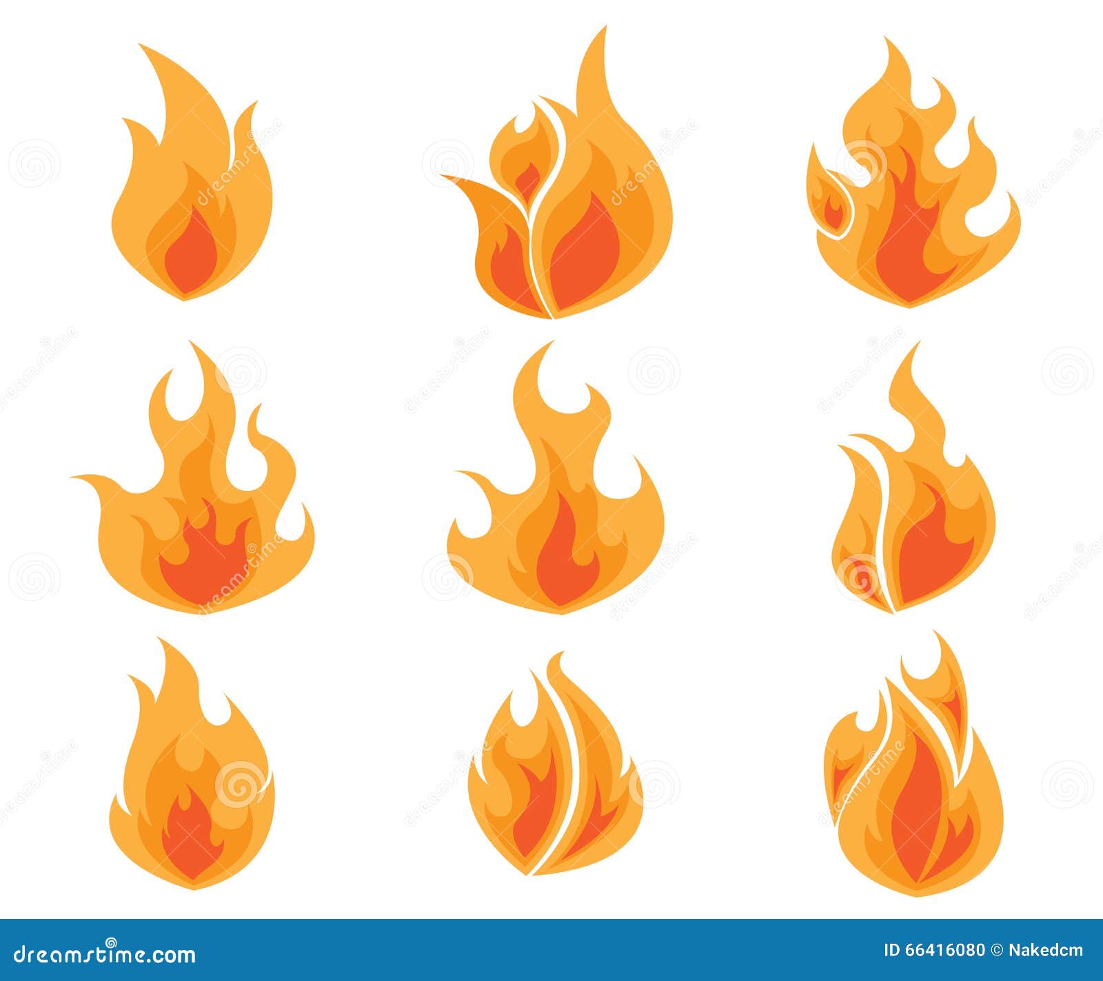 Set of Fire, Flames Vector stock vector. Illustration of graphic - 66416080