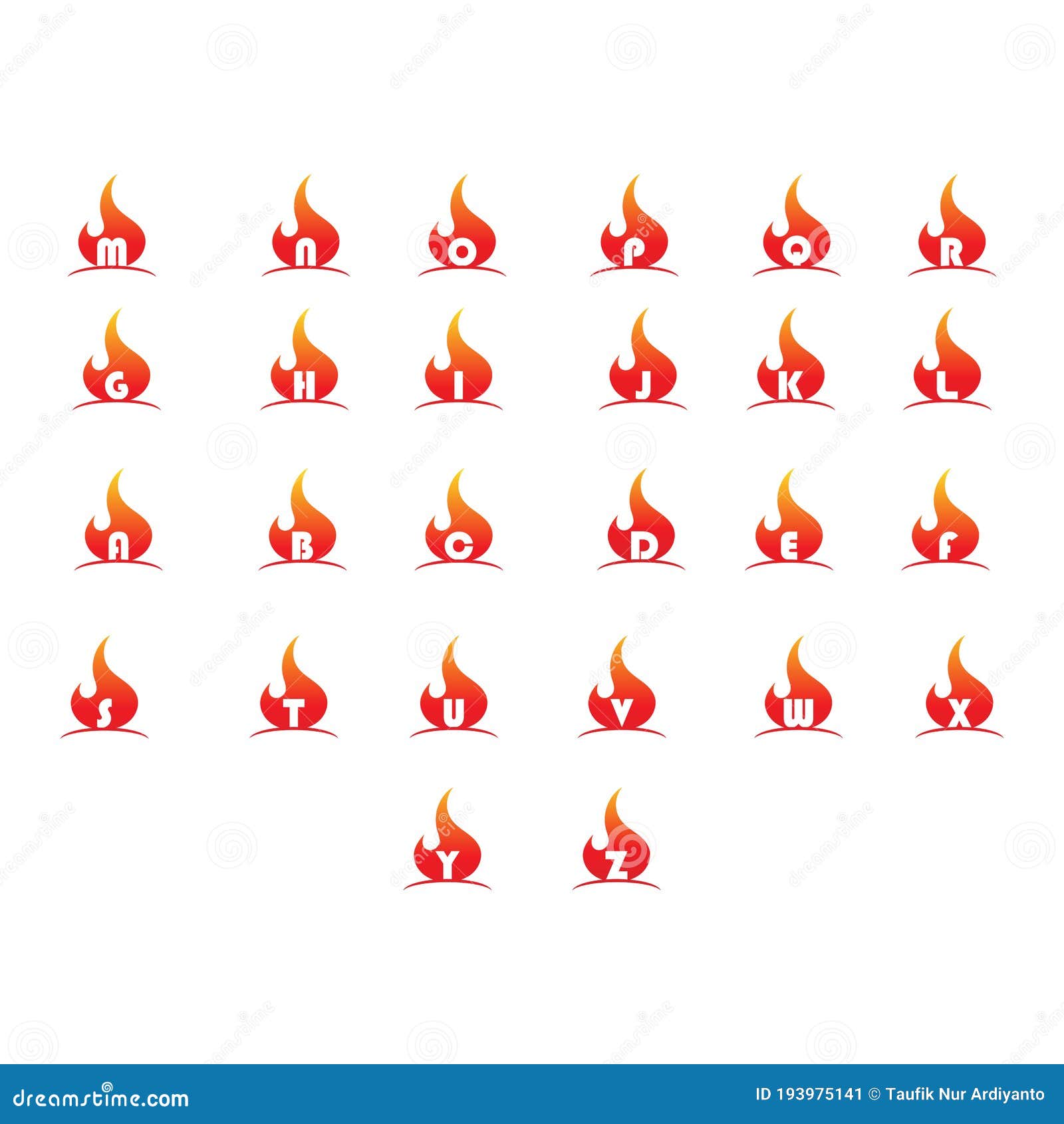Set fire fonts logo icon stock vector. Illustration of bonfire - 193975141