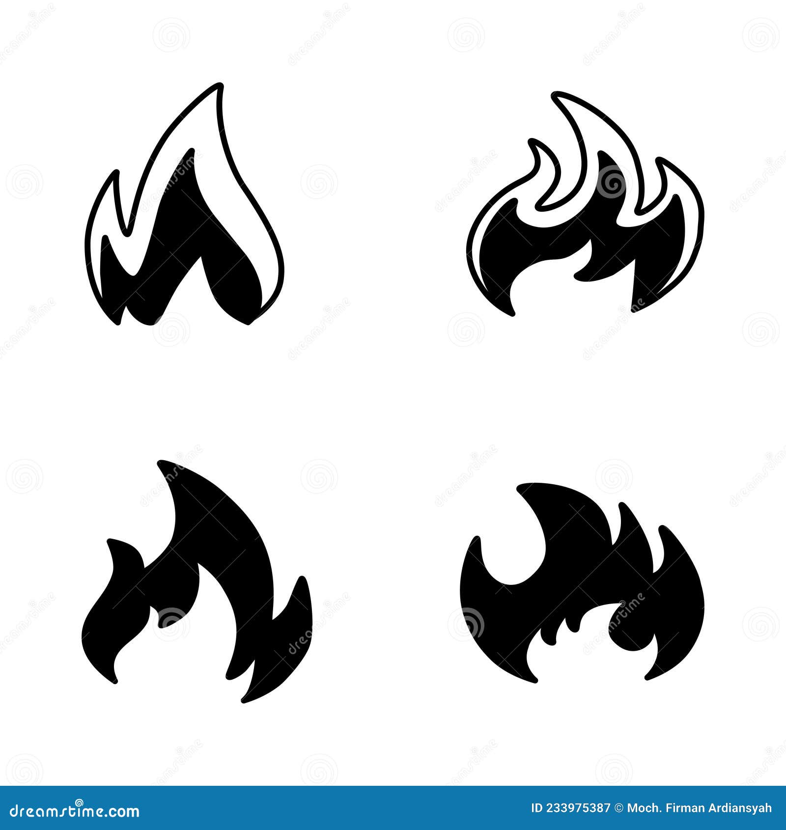 Different Style of Fire Cartoon Icon Stock Vector - Illustration of ...