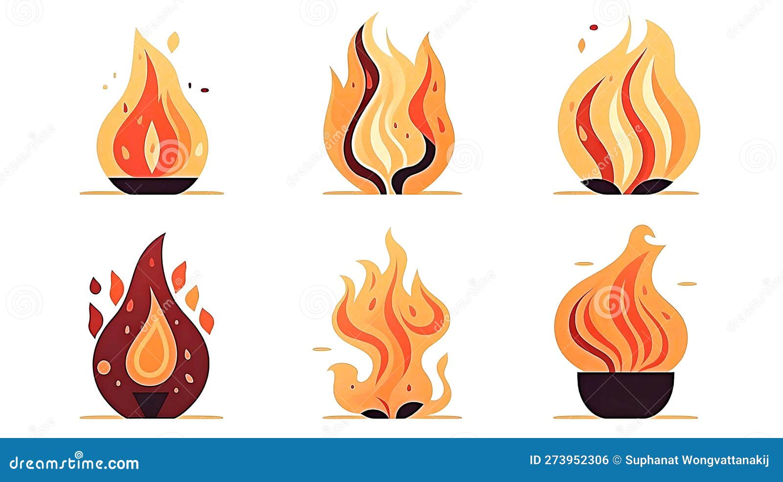 Set of Fire Icons Isolated on White Background, Image Ai Generated ...