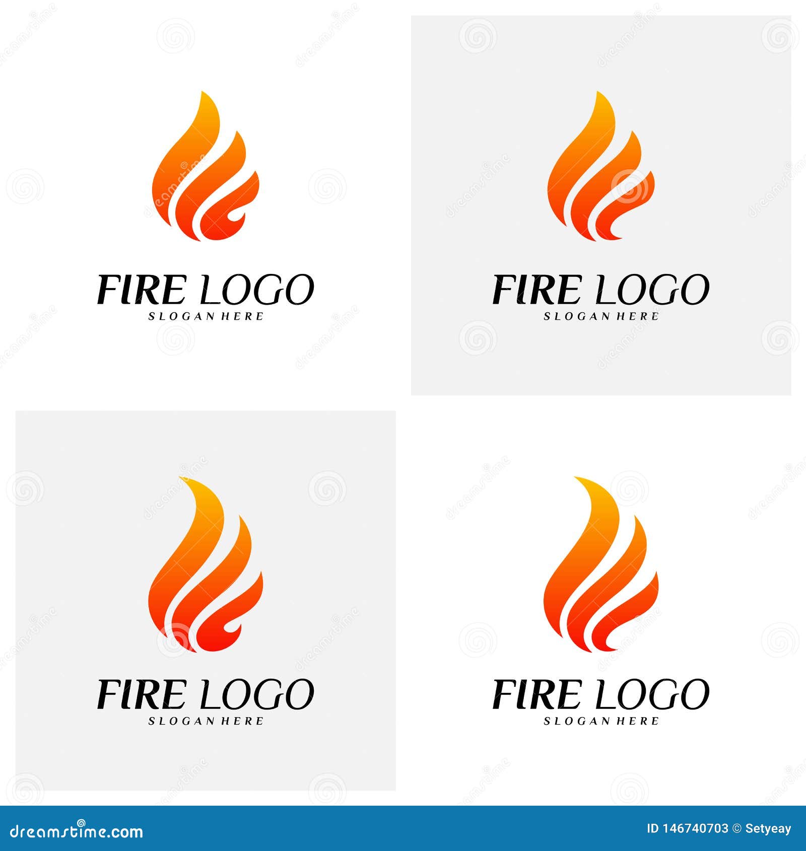 Set of Fire Logo Design Concepts. Flame Logo Template Vector Stock ...