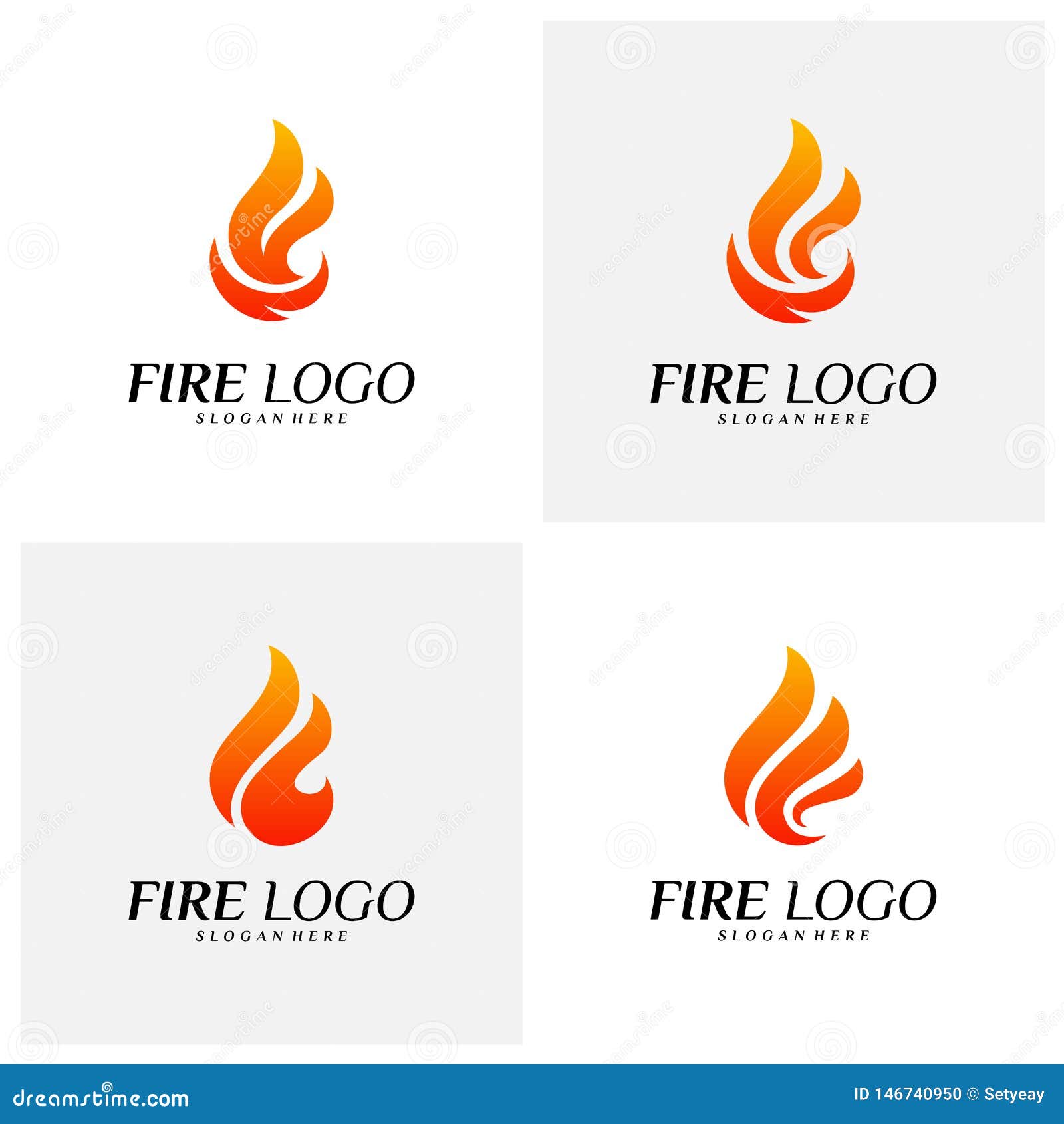 Set of Fire Logo Design Concepts. Flame Logo Template Vector Stock ...